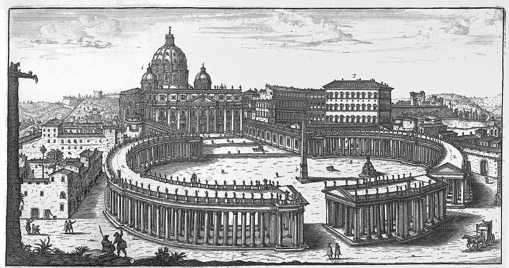 Bernini's Original Plan for St. Peter's Square, Rome